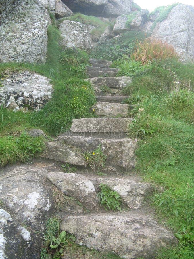 Green Path & Stone Steps, the Lizard, Cornwall UK Stock Image - Image ...