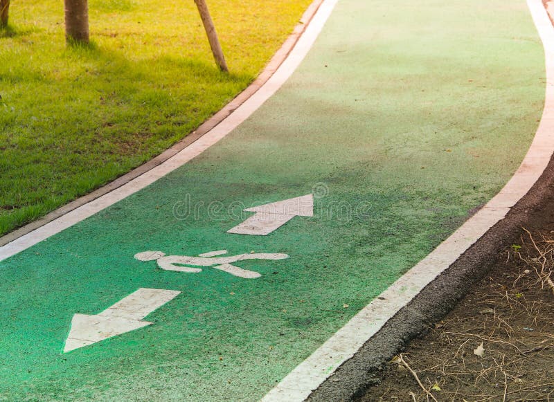 Green Path Way for Workout or Running and Walk Way in Public Park ...