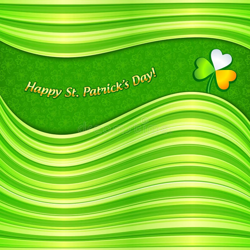 Green Patrick S Day Abstract Background Card Stock Vector ...