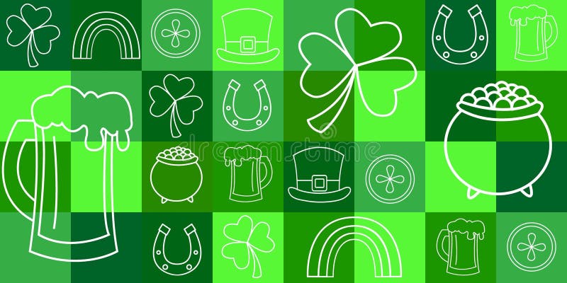 Outlined Green Clover Symbols Stock Illustrations – 8 Outlined Green ...