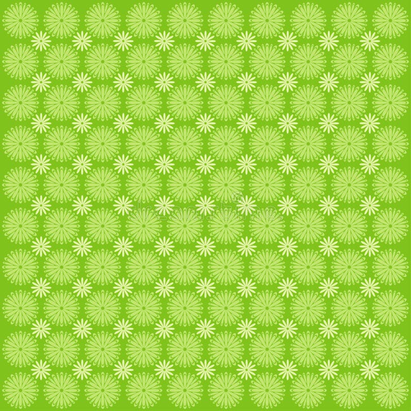 Green pattern with flowers stock illustration. Illustration of leaf ...