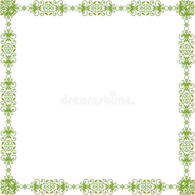 Green pattern frame stock vector. Illustration of decorative - 37954465