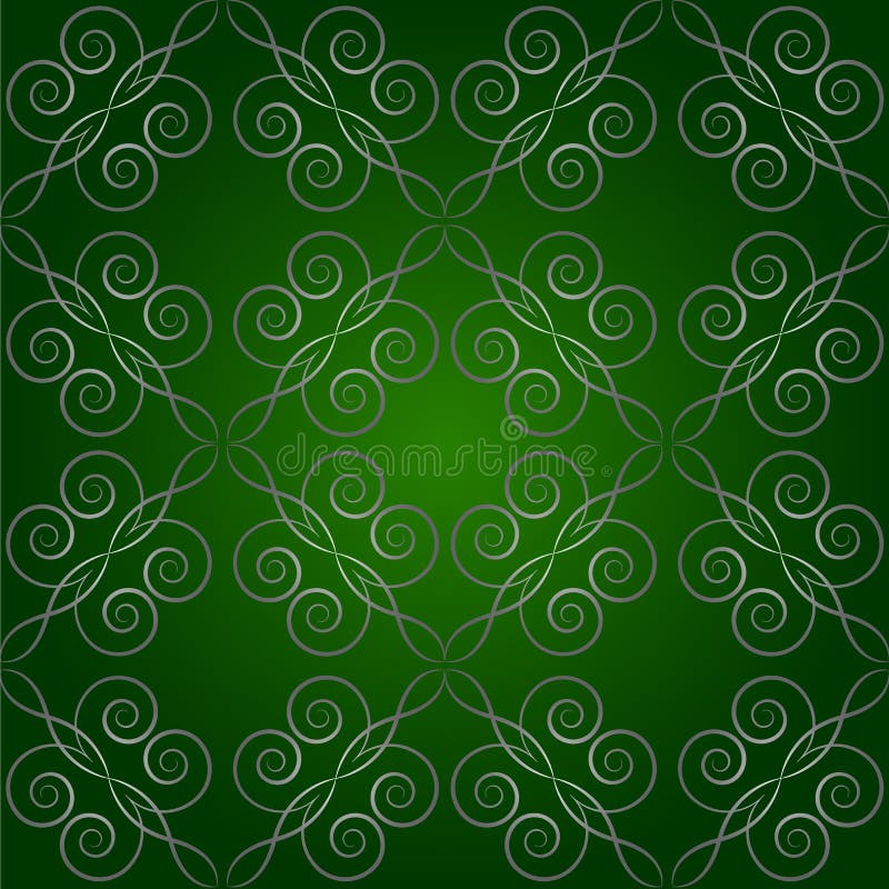 Green pattern stock vector. Illustration of curve, ornate - 35677727