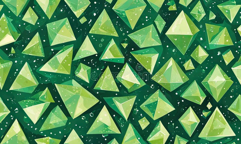 A Green Pattern of Triangles is Displayed on a Green Background. Stock ...