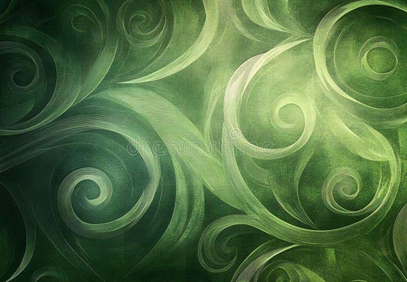 Abstract Green Swirl Pattern Background Stock Illustration ...