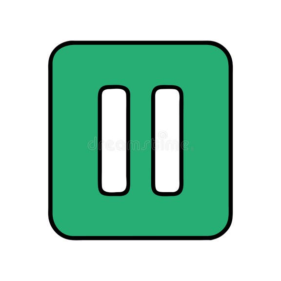 Green Pause Button Vector for Multimedia and UI Design Elements Stock ...