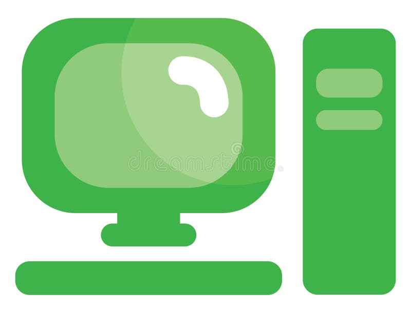 Green office mouse, icon stock vector. Illustration of internet - 260378154