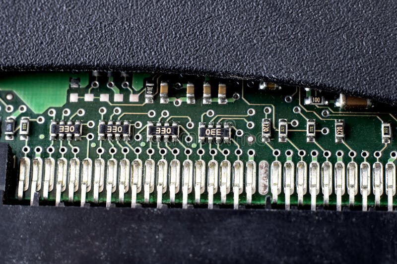 Green PCB in Black Plastic Case Close Up Stock Image - Image of design ...