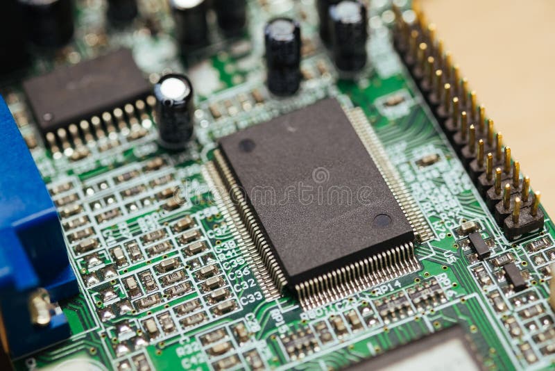 Green PCB board stock photo. Image of printed, electronic - 93986768