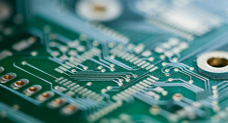 Green PCB (close-up shot) stock photo. Image of board - 47468478