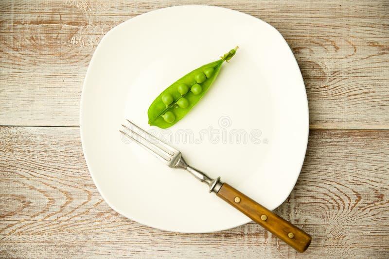 Green Pea Pod on the White Plate. Stock Image - Image of bean, veggie ...