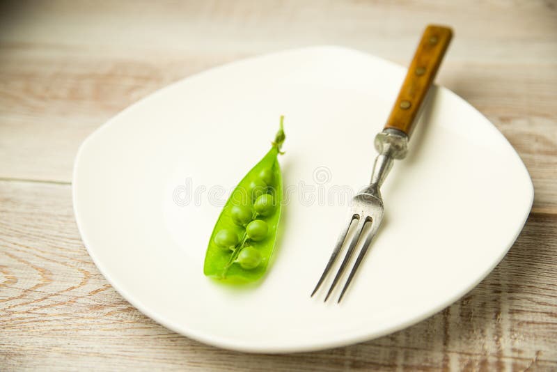 Green Pea Pod on the White Plate. Stock Image - Image of chickpea ...
