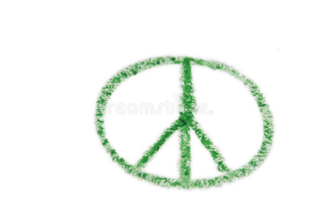 Green Peace Sign stock photo. Image of crayon, peace, isolated - 5899008