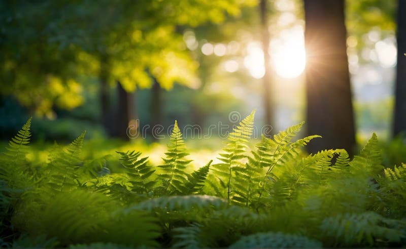 Green and Peaceful Forest Background Stock Image - Image of nature ...