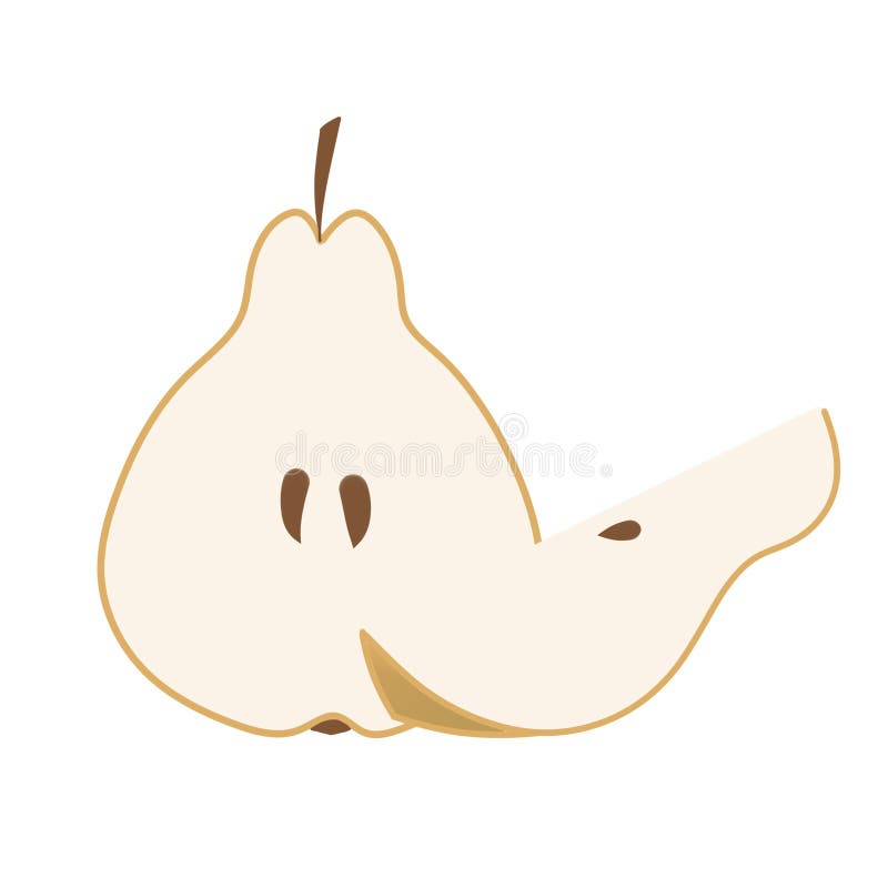 Green Pear Cartoon Set. Cut Pear Isolated. Logo Concept and Label ...