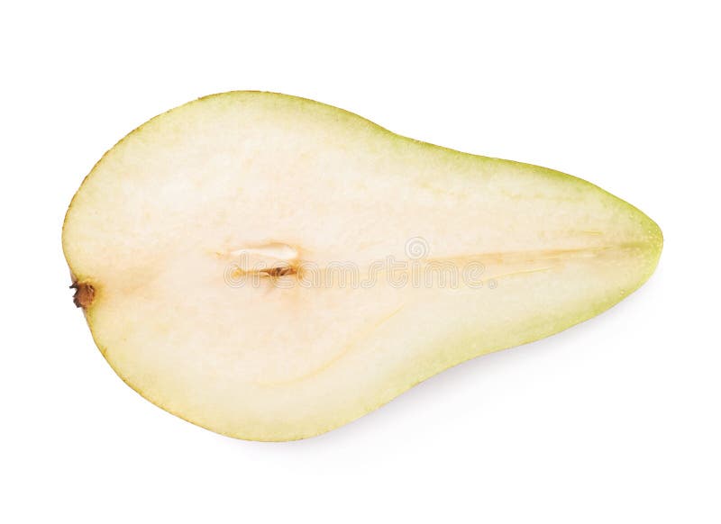 Green Pear Cut in Half Isolated Stock Image - Image of nutrition ...