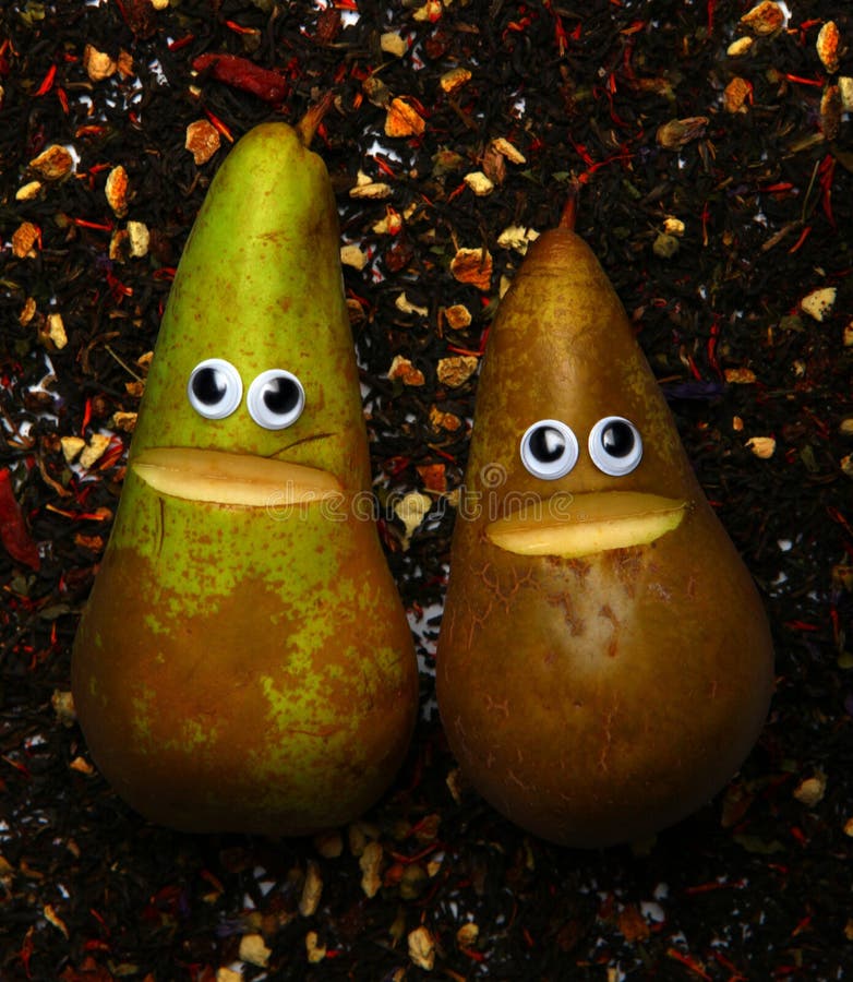 Funny pear peeper stock image. Image of observe, eating - 23329259