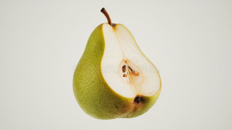 Green Pear Half Isolated on White Background Stock Illustration ...