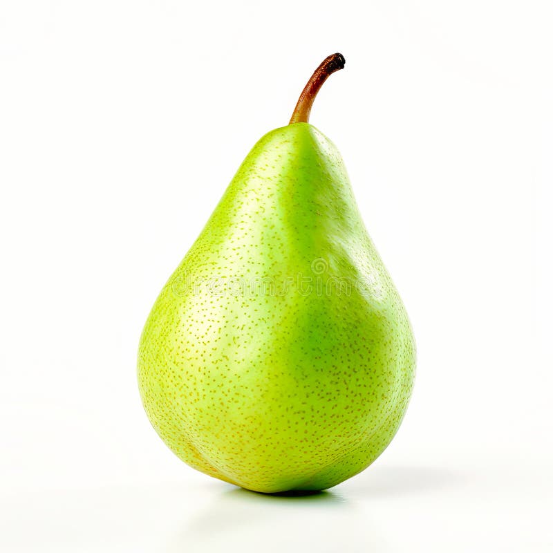 Green Pear with Leaf on White Background Stock Image - Image of pear ...