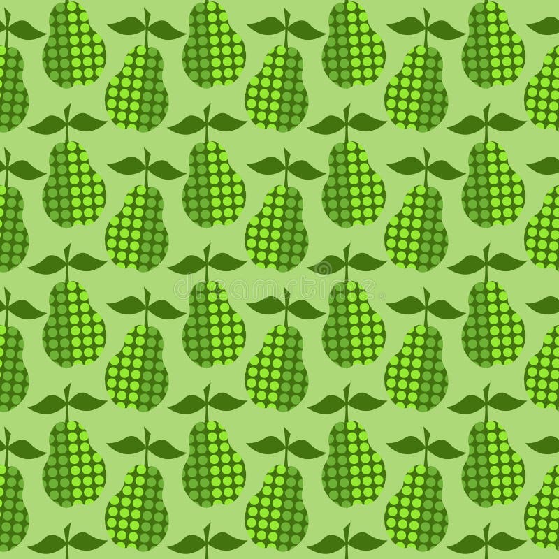 Green Pears with a Pattern of Circles. Fruit Pattern Stock Vector ...