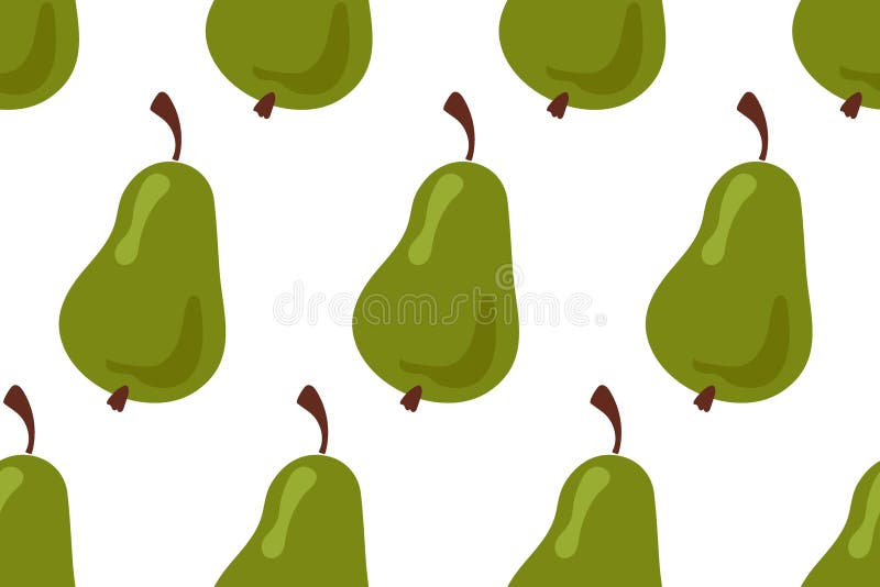 Green Pears Pattern N a Repeating Pattern. Stock Vector - Illustration ...