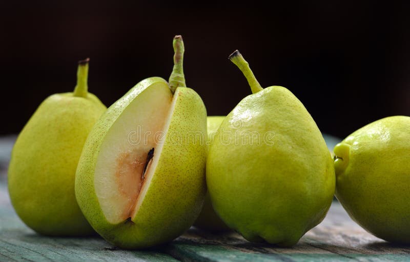 Green Pears on Rustic Wooden Stock Image - Image of rustic, ripe: 62660635