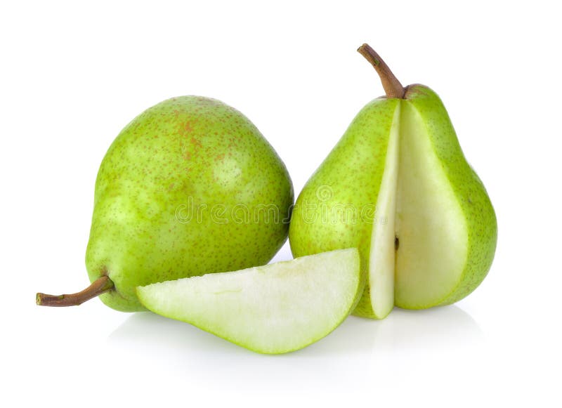 Green Pears on White Background Stock Photo - Image of green, nature ...