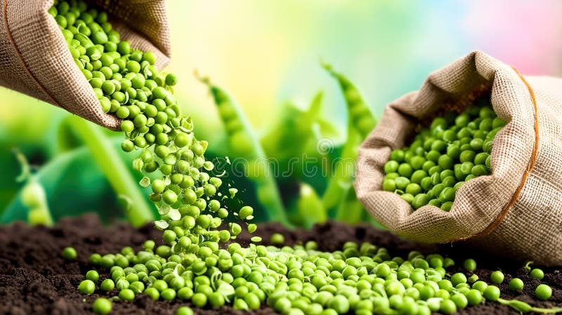 Green peas in a bag stock image. Image of plant, harvest - 327616573