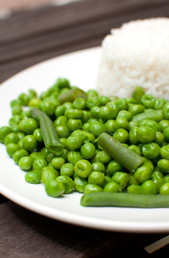 Green Peas and Beans Salad with Rice Stock Image - Image of vegetable ...