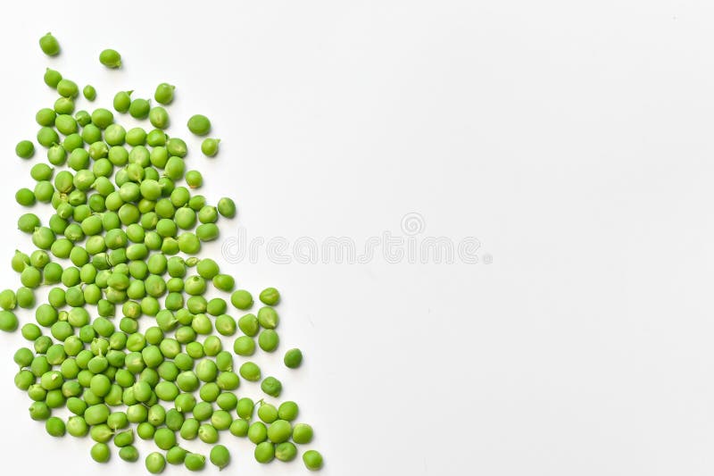 Green Peas Border on White Background. Copy Space Stock Image - Image ...