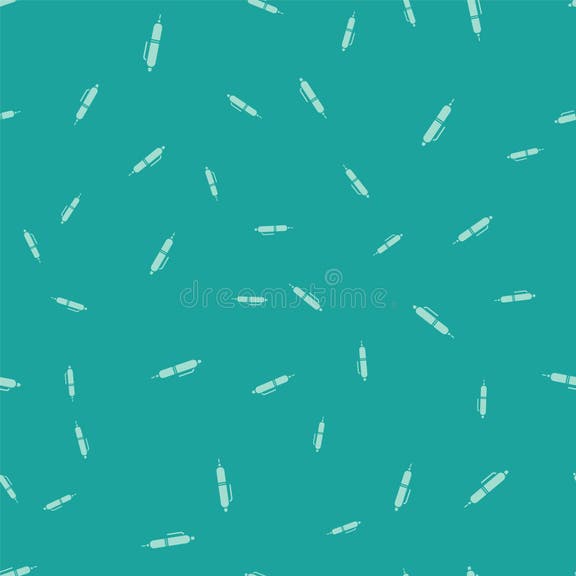 Green Pen Icon Isolated Seamless Pattern on Green Background. Vector ...