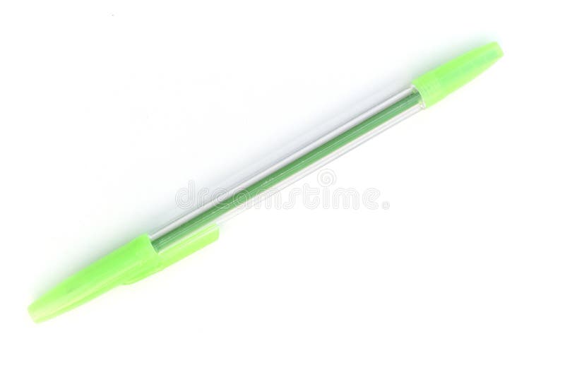 Green Pen Isolated on White Background Stock Photo - Image of ...