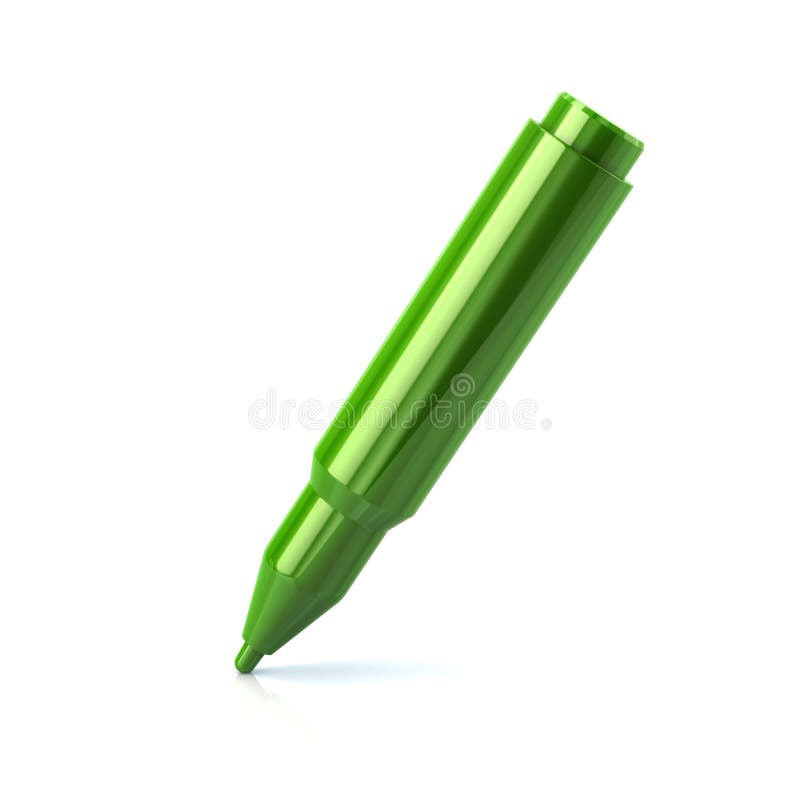 Green Pen Writing on a White Paper Stock Illustration - Illustration of ...