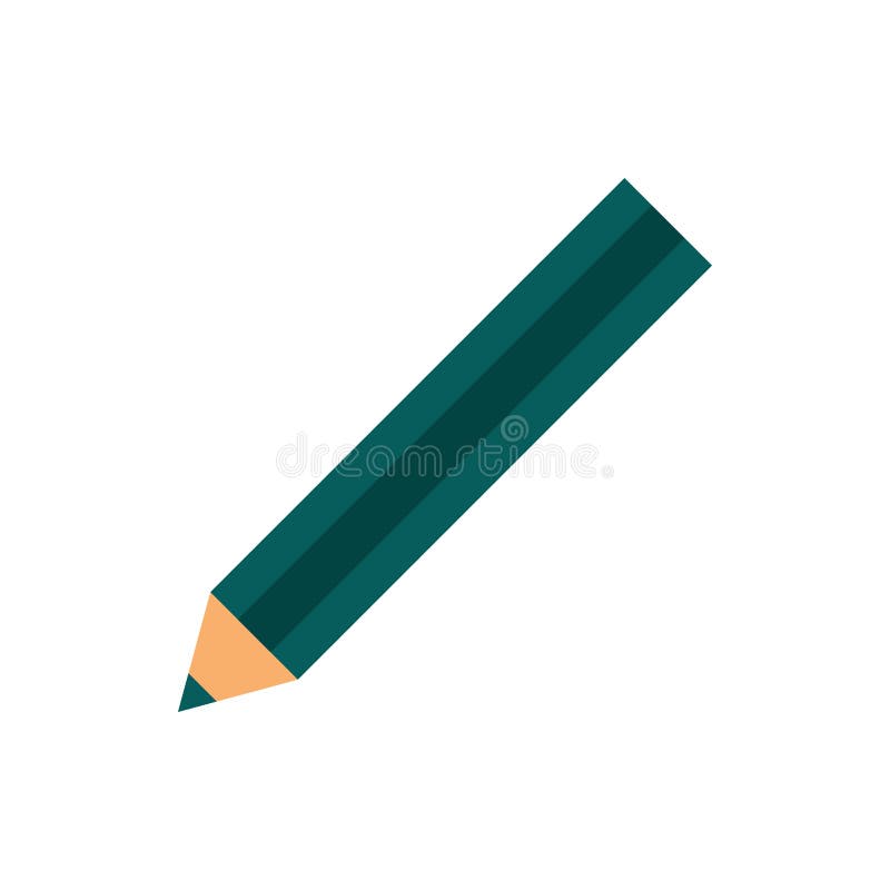 Green Pencil Color Draw Education School Icon Design Stock Vector ...