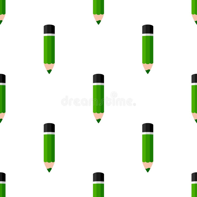 Small Pencil with Rubber Outline Flat Icon Stock Vector - Illustration ...