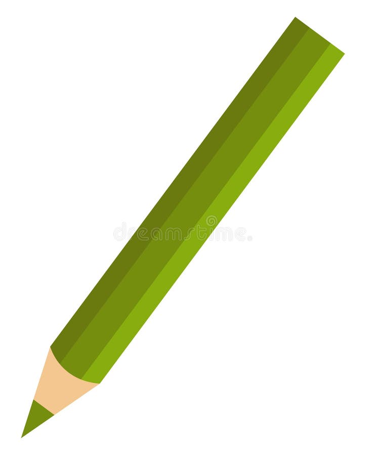 Green Pencil, Illustration, Vector Stock Vector - Illustration of ...