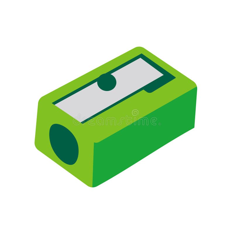 Green Pencil Sharpener Icon Design, Cartoon Style Vector Illustration ...