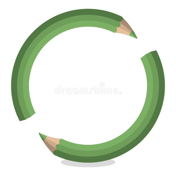 Green Pencils Form a Ring, Representing the Continuous Process of ...