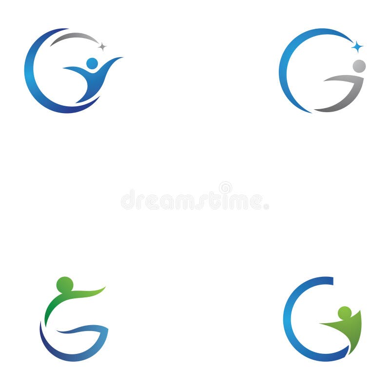Green People Health Letter G Logo Stock Vector - Illustration of vector ...