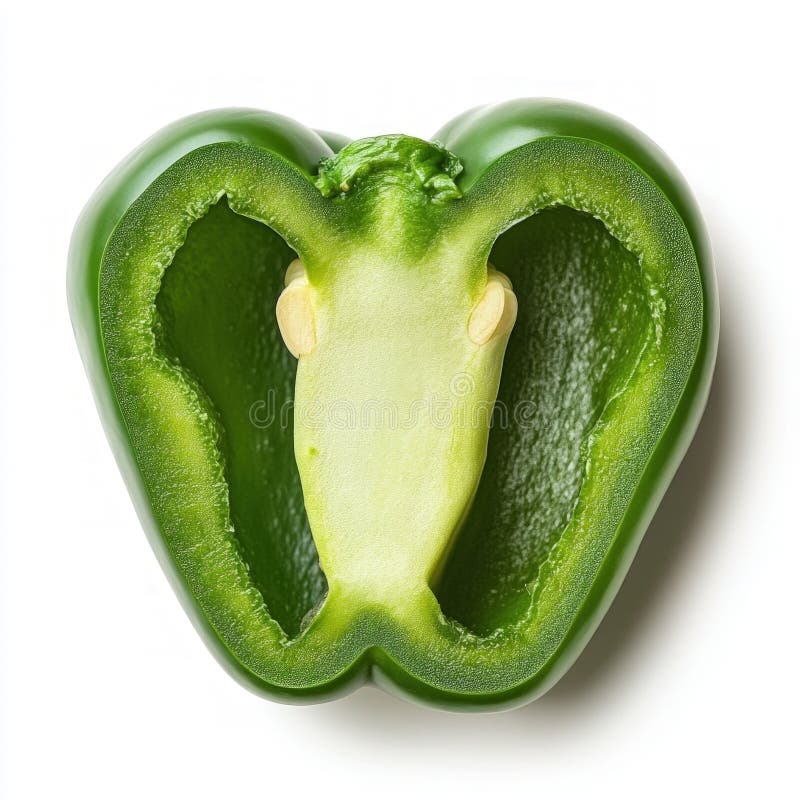 Green Pepper Slice Isolated Stock Image - Image of food, cooking: 372315815