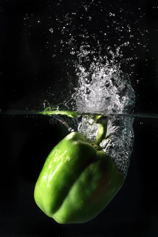 Green pepper splash stock photo. Image of water, fruit - 18439384