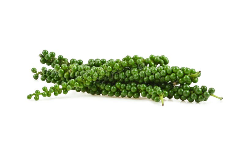 Raw Green Peppercorn Isolate on White Background Stock Photo - Image of ...