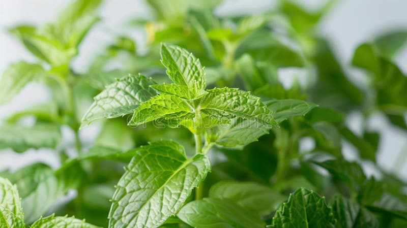 Green Peppermint, on a White Background Stock Image - Image of ...