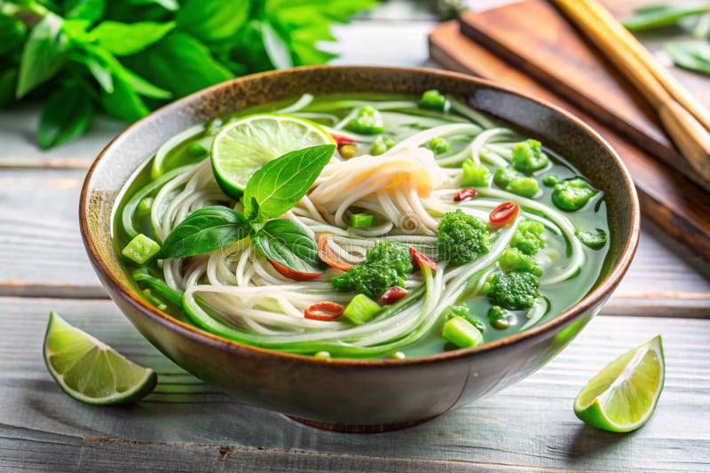 Green Pho Plant Vietnamese Cuisine Herb Stock Illustration ...