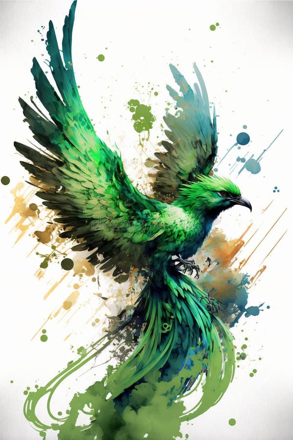 Green Phoenix stock illustration. Illustration of abstract - 267820394