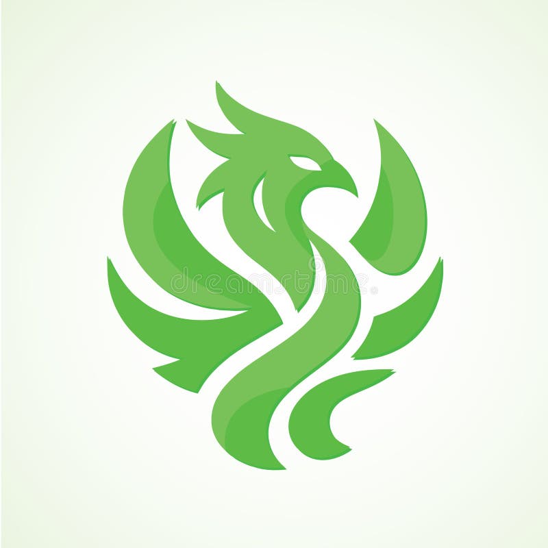 Green Phoenix, Bird Flying, Vector File, Logo Design, Phoenix ...