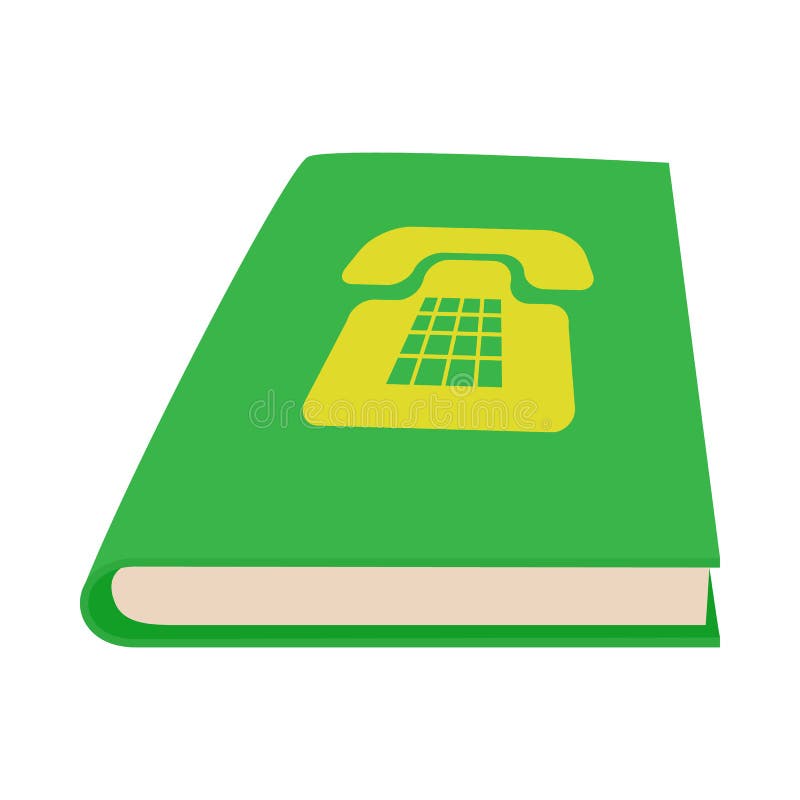 Green Phone Book Icon, Cartoon Style Stock Vector - Illustration of ...