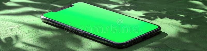 A Green Phone is on a Green Table Stock Image - Image of design, gadget ...