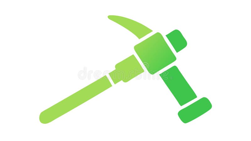 A Green Pickaxe Icon for Mining, Construction, or Geology Vector Design ...