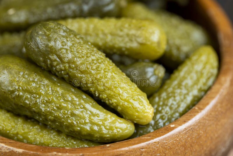 Green Pickled Cucumbers on the Table Stock Photo - Image of gherkin ...